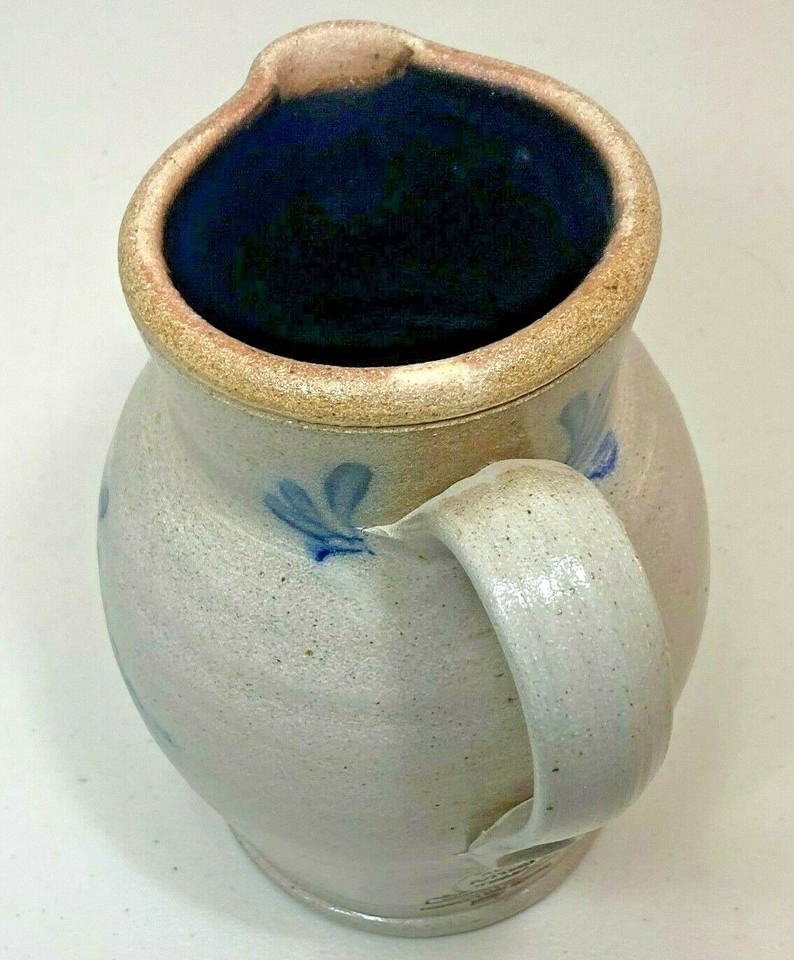 Rowe Pottery Works Heart Pitcher 1987 Limited Edition #475/500 Blue ...