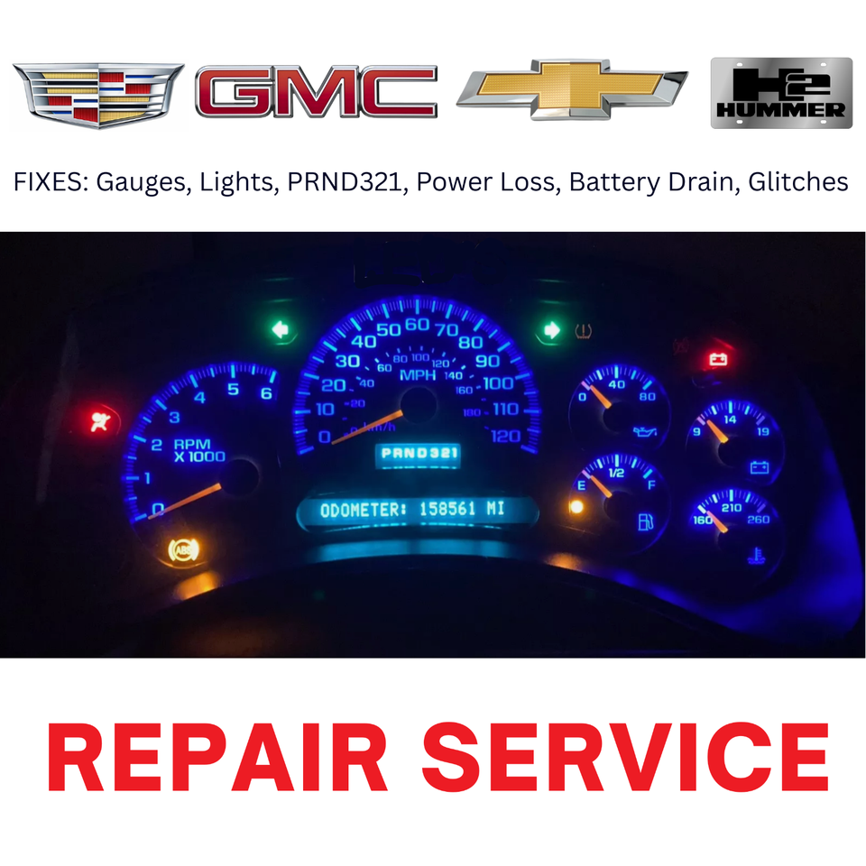 GMC Instrument Speedometer Gauges Cluster Repair Service - 24Hr ...