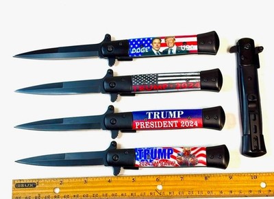 Set Of 4 Knives,9" Trump Pocket Knife with Clip | eBay