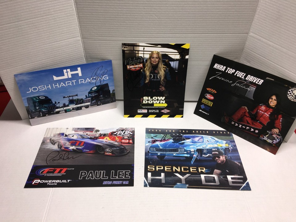 27 NHRA HERO CARDS AUTOGRAPHED BY 28 NHRA DRIVERS 2025 GATORNATIONALS ...