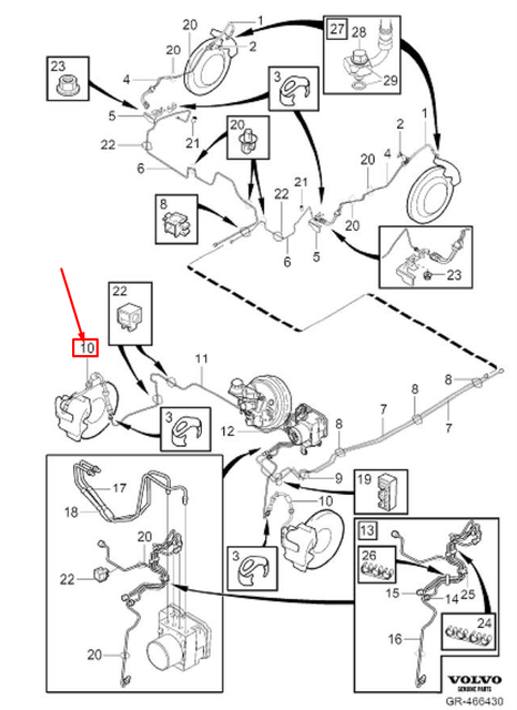 VOLVO XC60 FRONT AXLE BRAKE HOSE 32246093 GENUINE for sale online | eBay