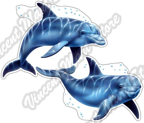 Dolphin Dolphins Jumping Beach Fish Ocean Car Bumper Vinyl Sticker ...