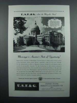 1945 USF&G Insurance Ad - Magnolia State, Mississippi | eBay UK
