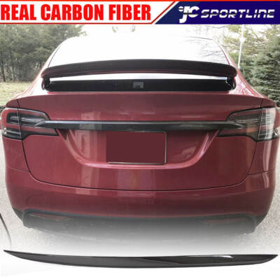 REAL CARBON Rear Trunk Lid Cover Trim Accessories For Tesla Model X ...