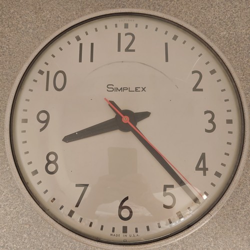 Vintage 13” Simplex 507-049 Schoolhouse Recorder Wall Clock | eBay