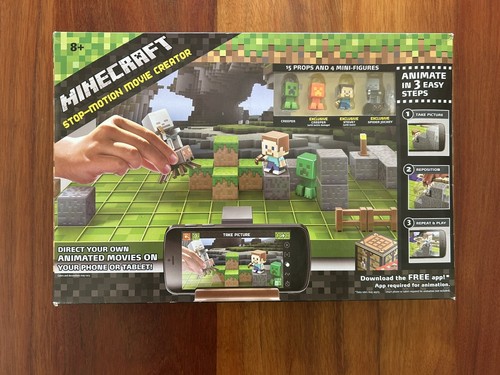 Minecraft Stop Motion Movie Creator New, Sealed w/ 4 Mini-figures | eBay