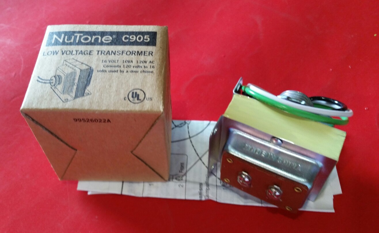 C905 16 Volt 10VA Transformer Broan Nutone Door Chime Low Voltage 120 V Primary | eBay