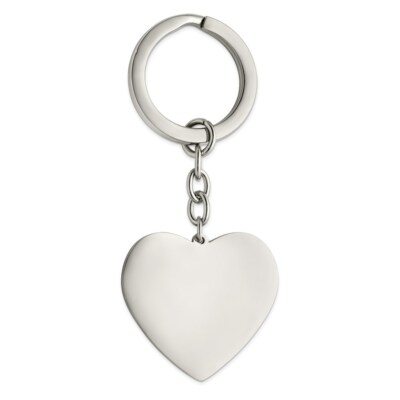 Stainless Steel Polished Heart Key Ring | eBay
