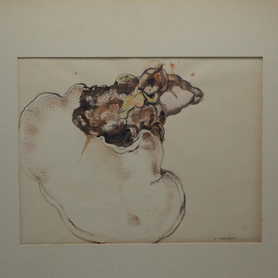Artist C. Thomas Watercolor and Pen Original Painting Drawing Art 1970 ...