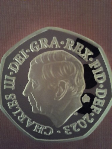 2023 KING CHARLES III ATLANTIC SALMON WITH PRIVY MARK 50p COIN.BUNC ...