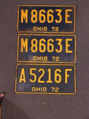 Vintage 1972 Ohio Dealer License Plate M8663E/A5216F | eBay
