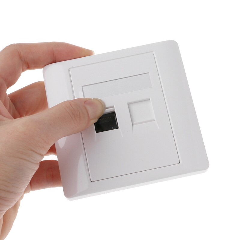 2 Ports CAT6 Ethernet Wall Plate Outlet RJ45 LAN Port Wall Coupler Jack ...