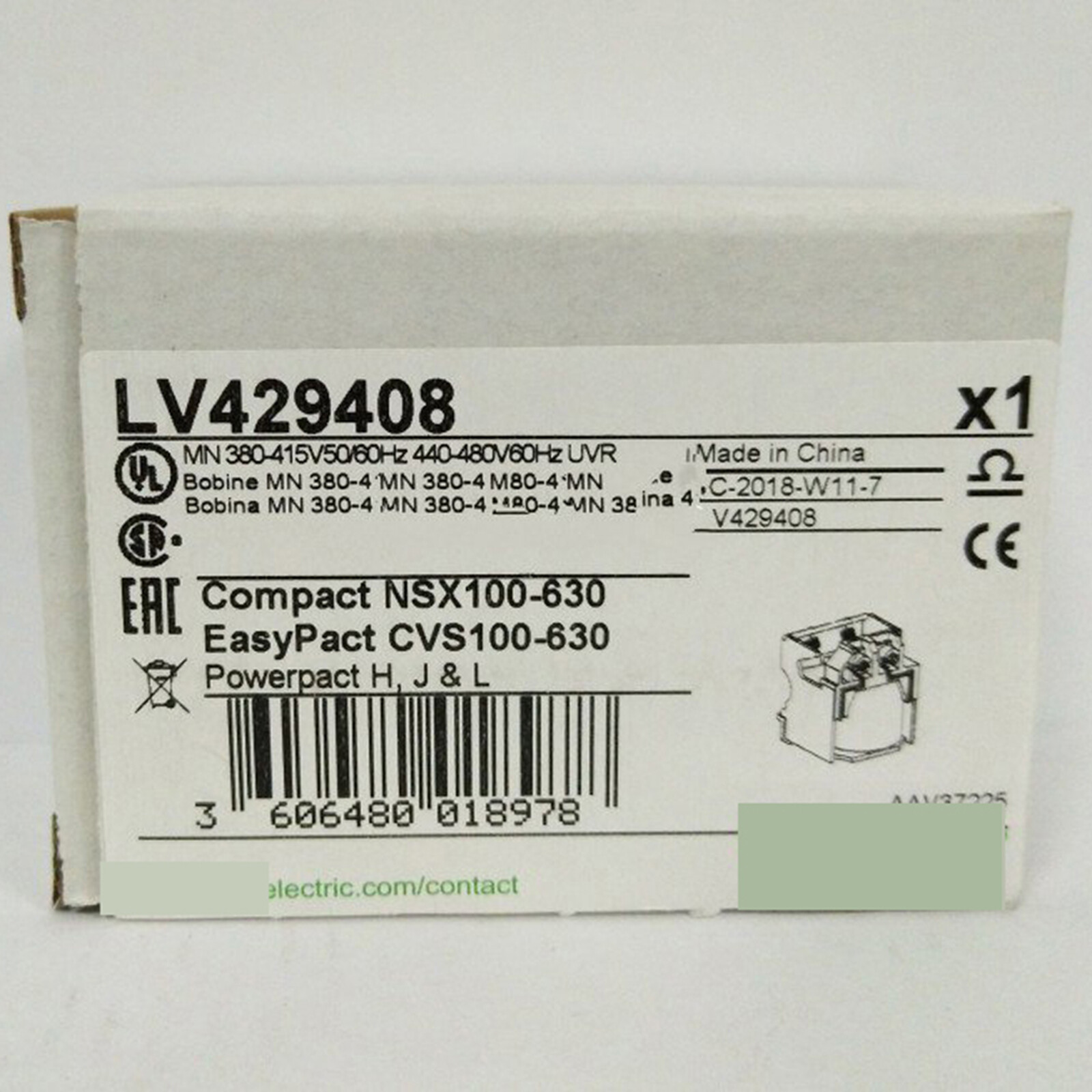 one New Schneider LV429408 380-415V Circuit breaker coil Fast Delivery ...