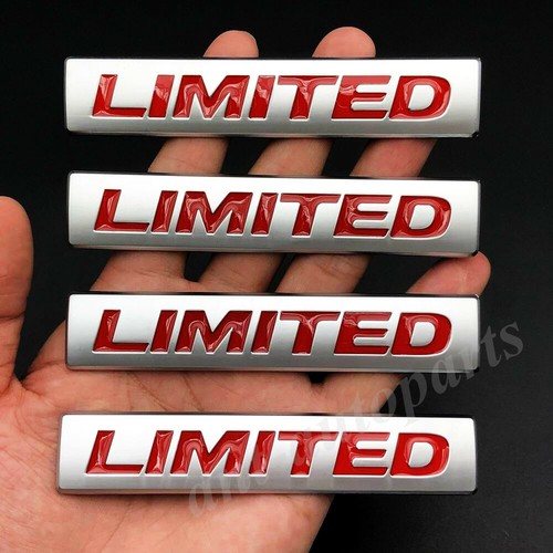 4x Chrome/Red Metal Limited Edition Emblems Fender Badge Car Truck ...