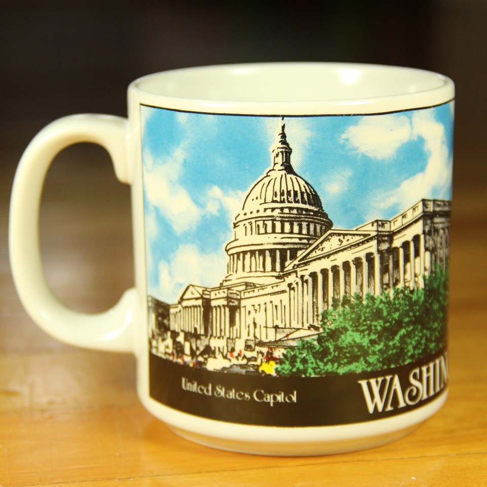 VTG Washington DC Coffee Mug Tea Cup US Capitol White House by Silberne ...