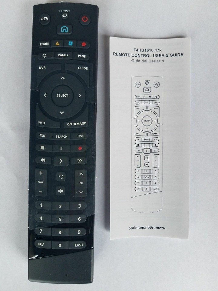 Optimum Cablevision Remote Control DVR W/ Batteries & Instructions | eBay