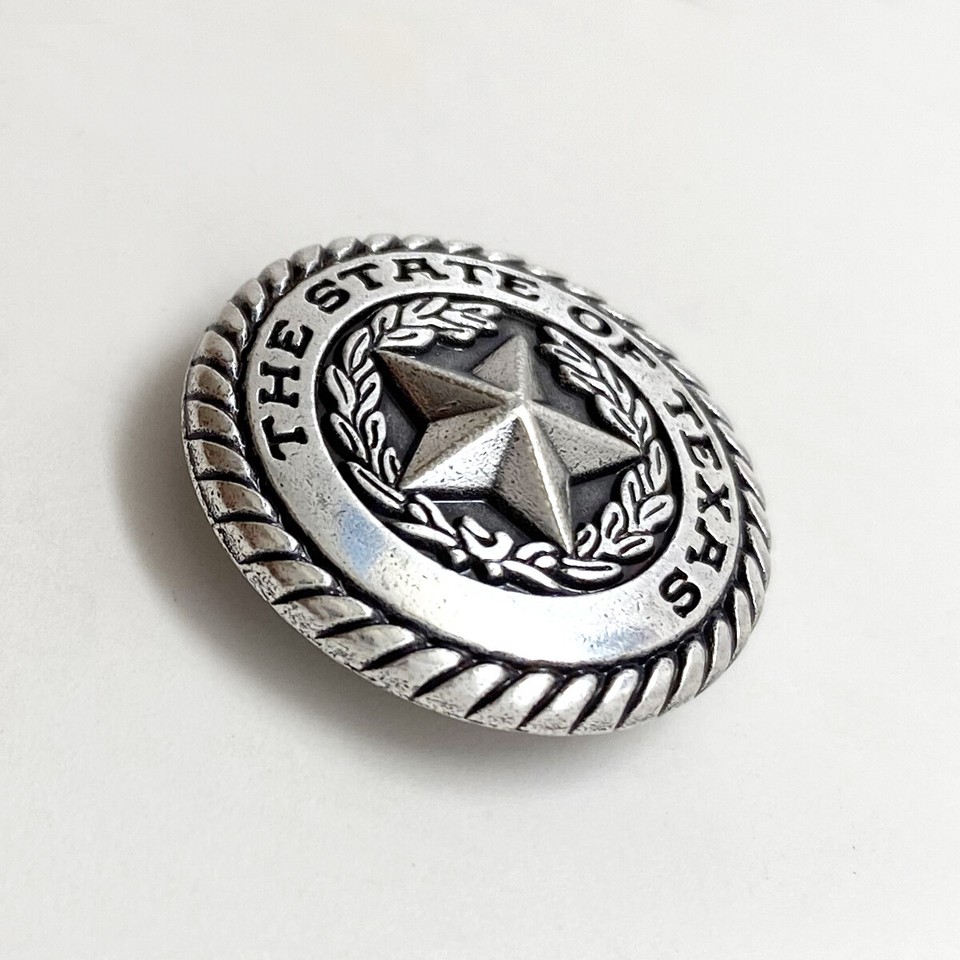 State of Texas Star Conchos Antique engraved Rope Edge 1 inch Conchos ...