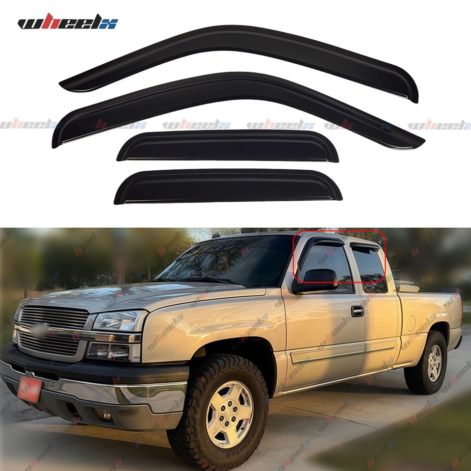 For 00-07 Silverado/Sierra Extended Cab Window Visor Rain Vent Shade ...