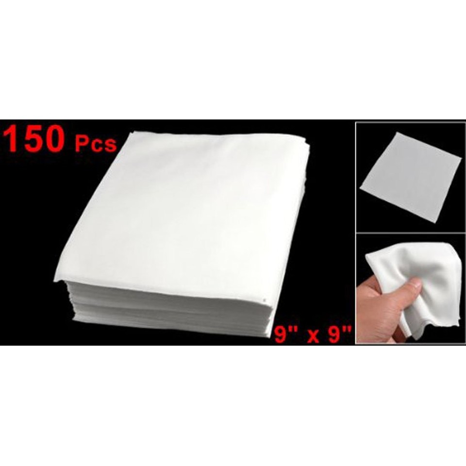 150 PCS 9x9 Inch Clean Room Wipers, White, LCD, PCB Wiping Cloth, Lint ...