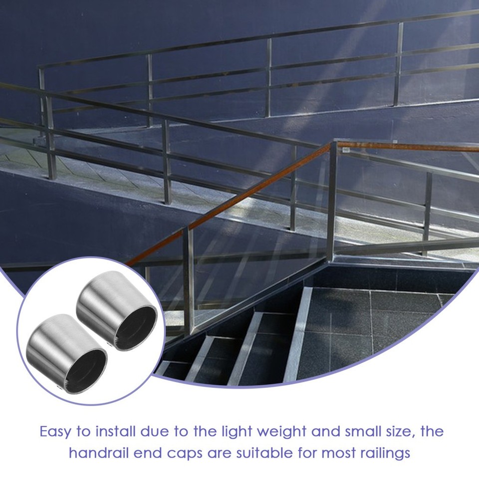 2 Pcs Stainless Steel Handrail End Caps Stair Post Covers for Stairway ...