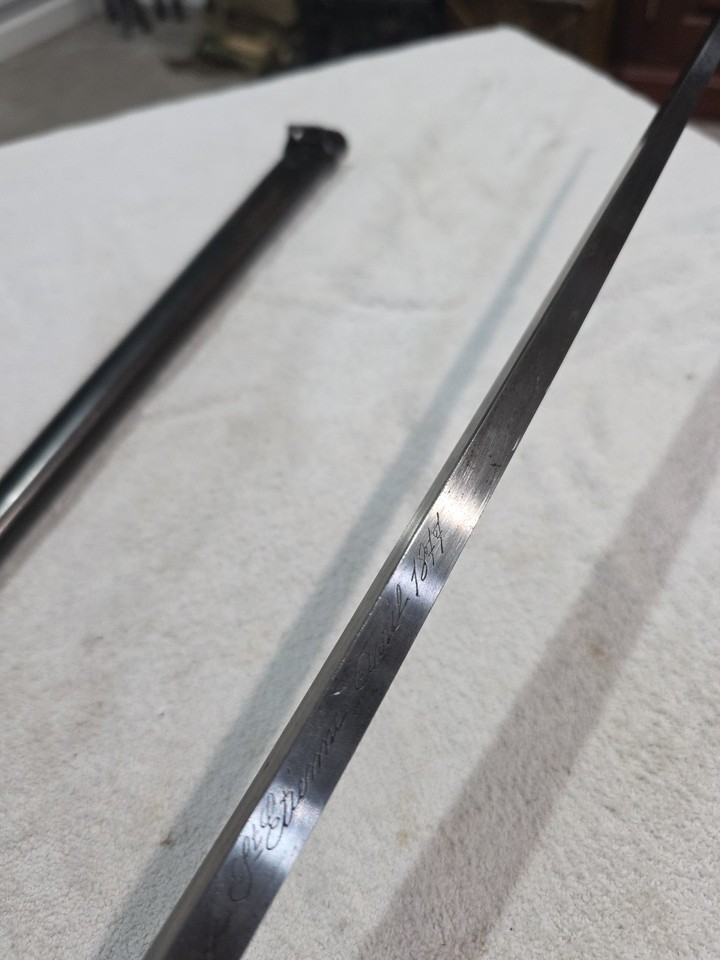 French Model 1874 m1874 Gras Rifle Bayonet & Scabbard St Etienne 1876 ...