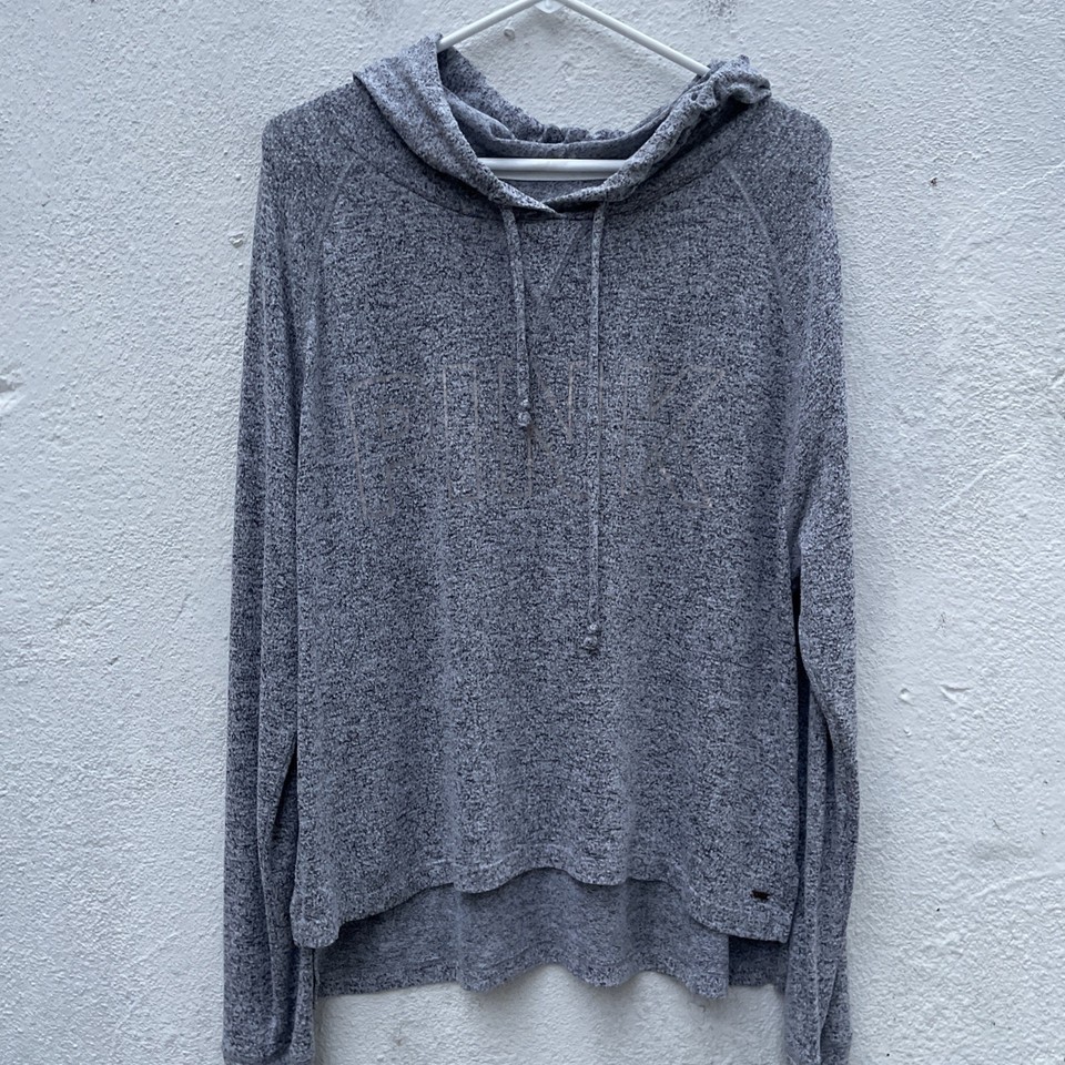 Victorias Secret Pink Hoodie Womens Medium Grey Spell Out Pink Logo ...