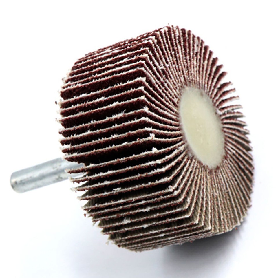 Cylindrical 15-80mm Flap Wheels With Shank - For Metal Wood Polishing ...