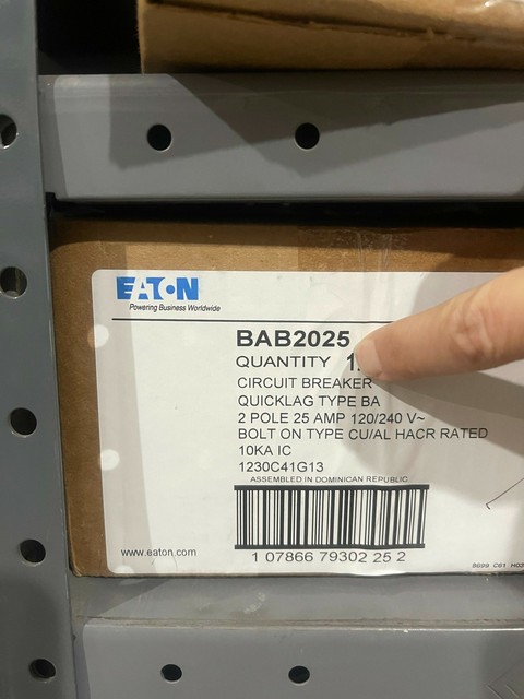 Eaton BAB2025 MCB Type BAB 2p 25a for sale online | eBay
