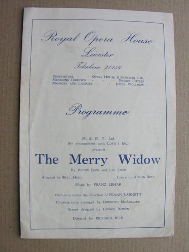 1952 THE MERRY WIDOW Frank Leighton, Jerry Verno, Margaret Mitchell ...