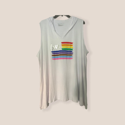 Livi Active Sleeveless Hoodie Tunic with Hood Tank Top Love Rainbow 14/ ...