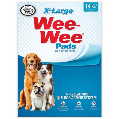 Four Paws Wee-Wee Pads 14 pack Extra Large 28" x 34" x 0.1 100513821 | eBay