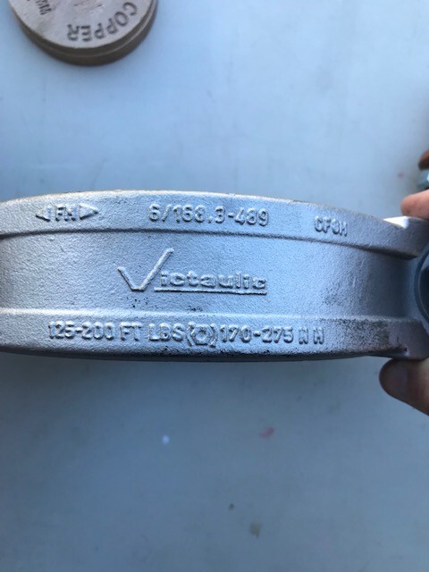Victaulic STAINLESS 6" coupling grooved style 489 (green gasket) | eBay