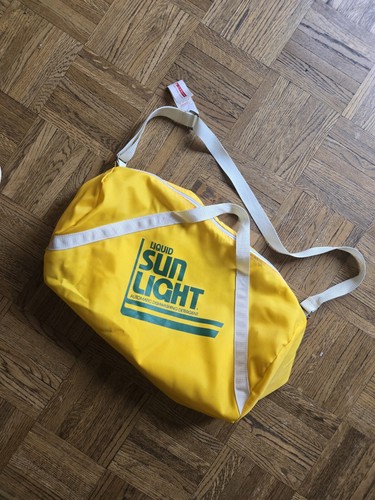 Vintage Liquid Sunlight bag Yellow Nylon Zippered Duffel Bag ...