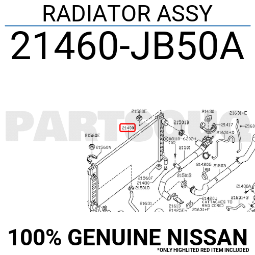 21460JB50A Genuine Nissan RADIATOR ASSY 21460-JB50A | eBay