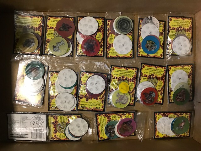 170 SLUGS POGS slugmaster pog / slammer 34 packs of 5 each MAGIC MOTION ...