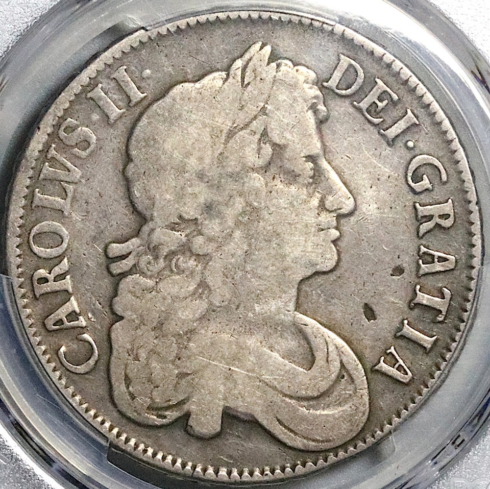 1677 PCGS VF 20 Charles II Crown Great Britain Scarce Silver Coin ...