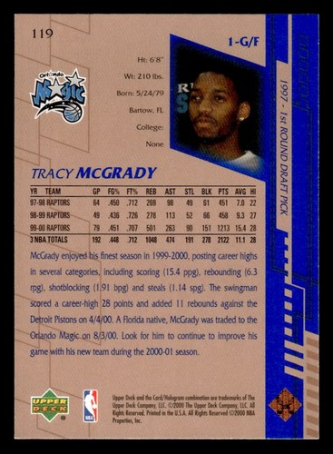 2000-01 Upper Deck #119 Tracy McGrady MAGIC | eBay