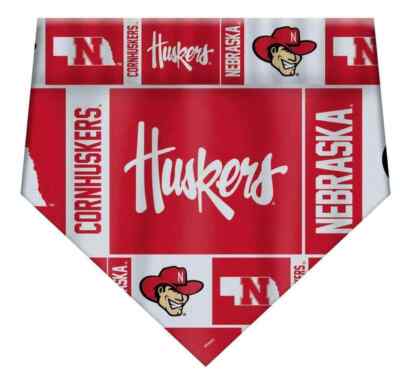 NEBRASKA HUSKERS CORNHUSKERS DOG CAT PET BANDANA PREMIUM OVER COLLAR ...