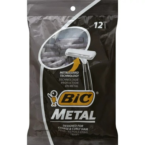 BIC METAL Single Blade Razor Disposable Shavers Course & Curly Hair ...