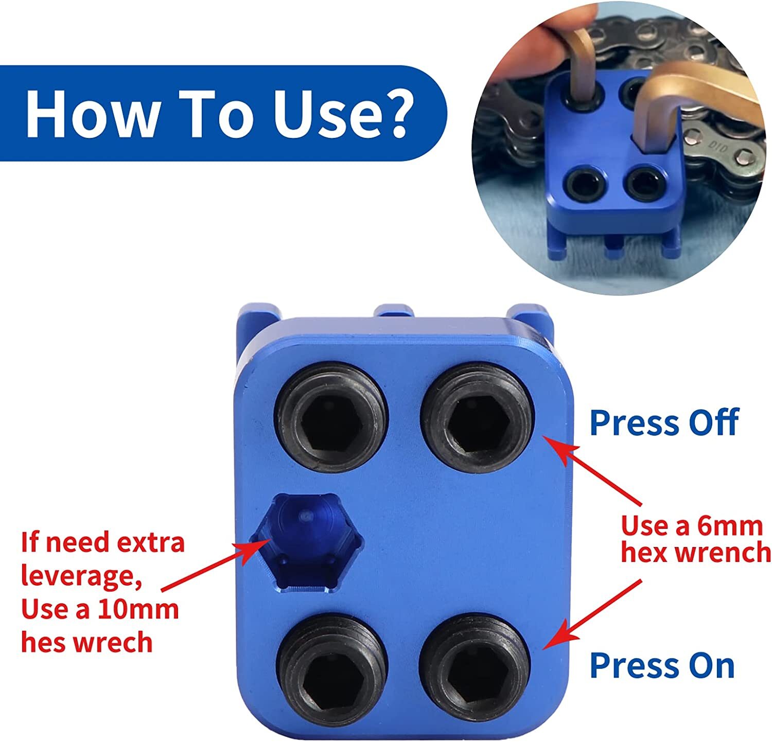 Car Master Link Press Tool 08-0675 for 520 525 530 Sideplate Motorcycle ...