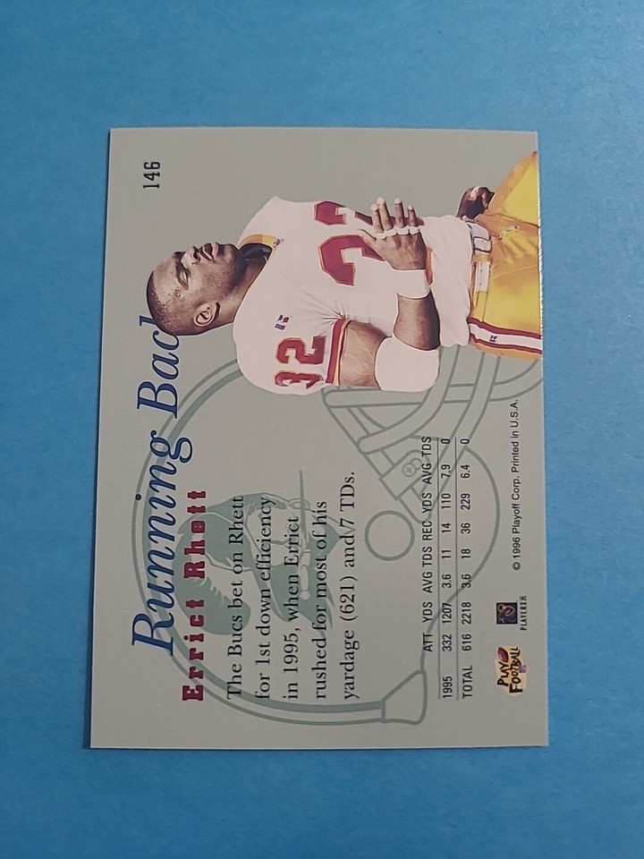 ERRICT RHETT 1996 PLAYOFF PRIME FOOTBALL CARD # 146 H9413 | eBay