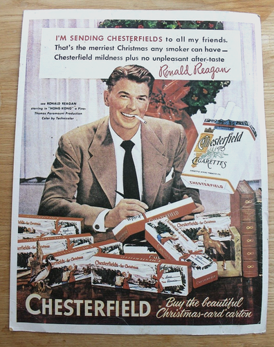 *VINTAGE* RONALD REAGAN Chesterfield Cigarettes Poster (A3, 1980s ...