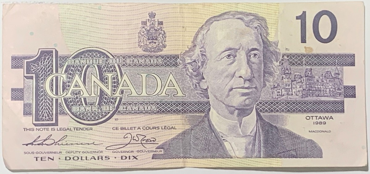 Canadian Money 10 Dollar