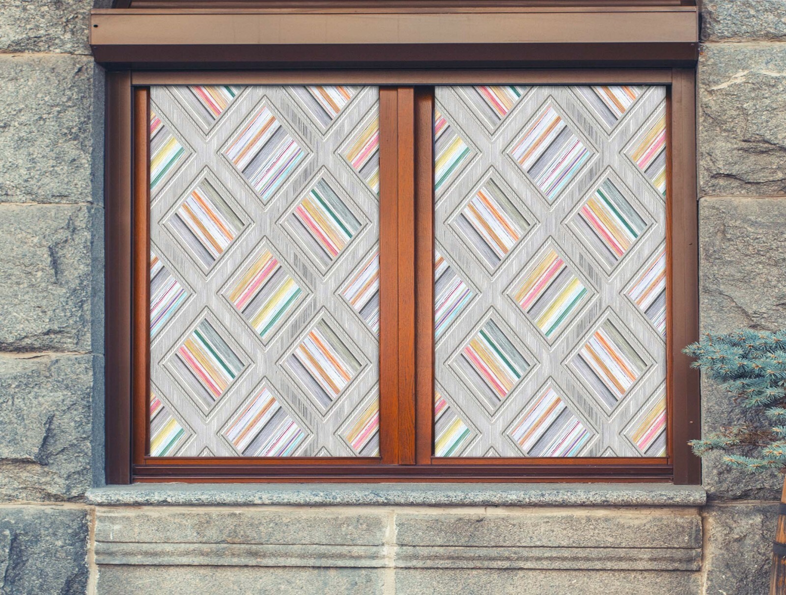 3D Color Stripes O517 Window Film Print Sticker Cling Stained Glass UV ...