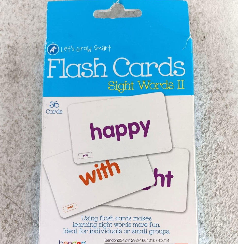 Let's Grow Smart 36 Flash Cards Sight Words II by Bendon | eBay