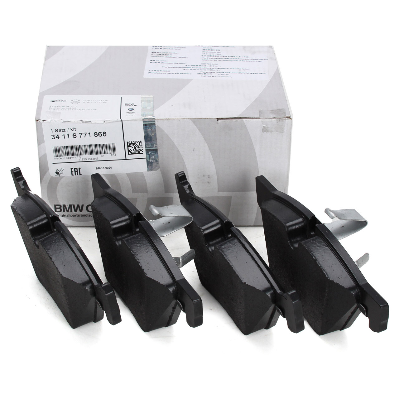 ORIGINAL BMW Bremsbeläge Bremsbelagsatz E90 E93 E92 E91 Z4 E89 vorne ...