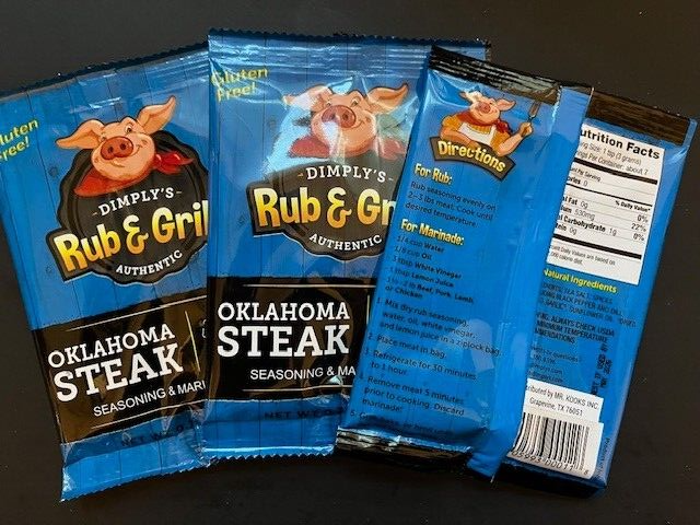 Dimply's Rub & Grill OKLAHOMA STEAK Seasoning & Marinade Mix 3 Pack ...