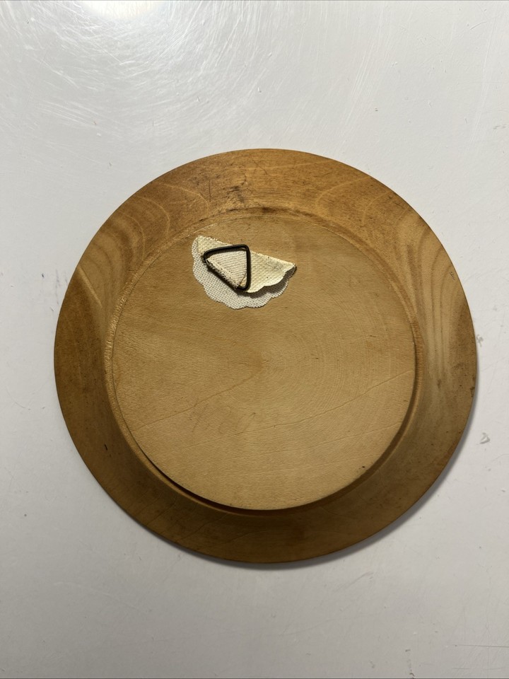 VTG German neuschwanstein castle Hand Painted Souvenir Plate Wood 5 1/2 ...