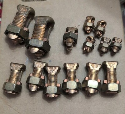 LOT OF 14 BURNDY SPLIT BOLT CONNECTORS~ 4 DIFFERENT SIZES | eBay