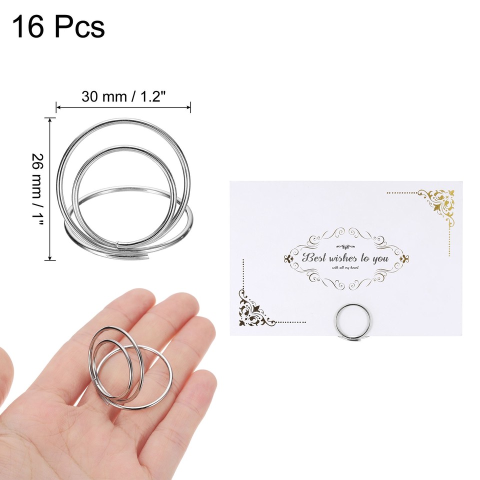16 Pcs Mini Place Card Holders, Round Table Number Holders (1x1.2 ...